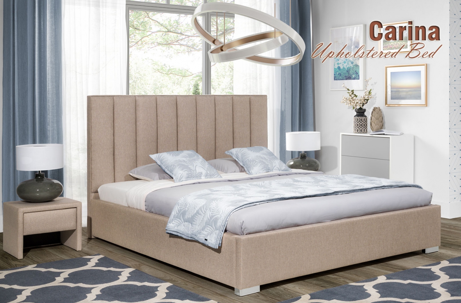 Carina Upholstered Platform Bed Nordholtz Furniture